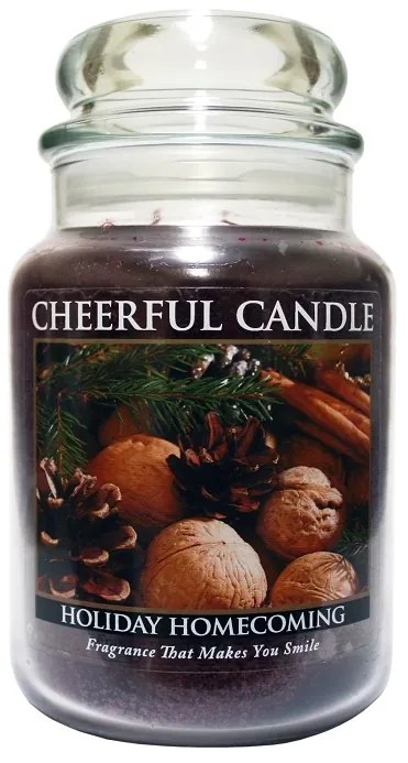 Cheerful Candle Vonná svíčka ve skle Návrat z Prázdnin - Holiday Homecoming, 24oz
