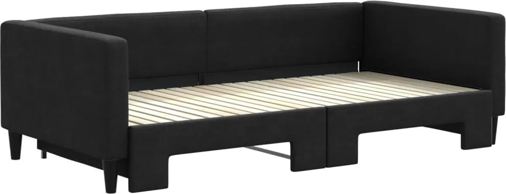 Válenda s přistýlkou černá 100 x 200 cm textil 3196585