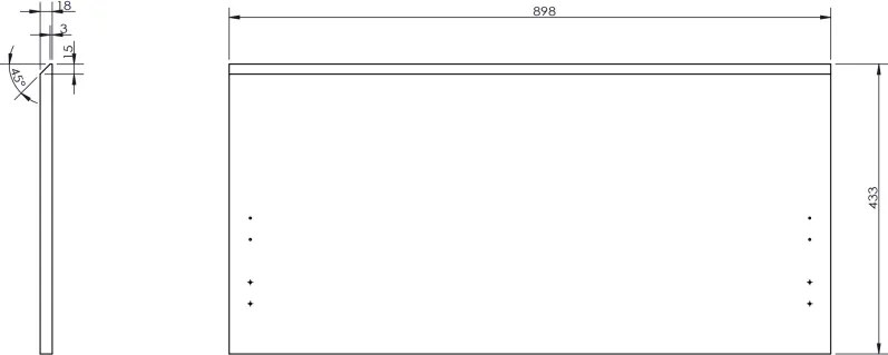 Mexen Rivel, koupelnová skříňka 90 cm, 1 zásuvka, drážkovaná, dub, 91A20-09047-1-BF81