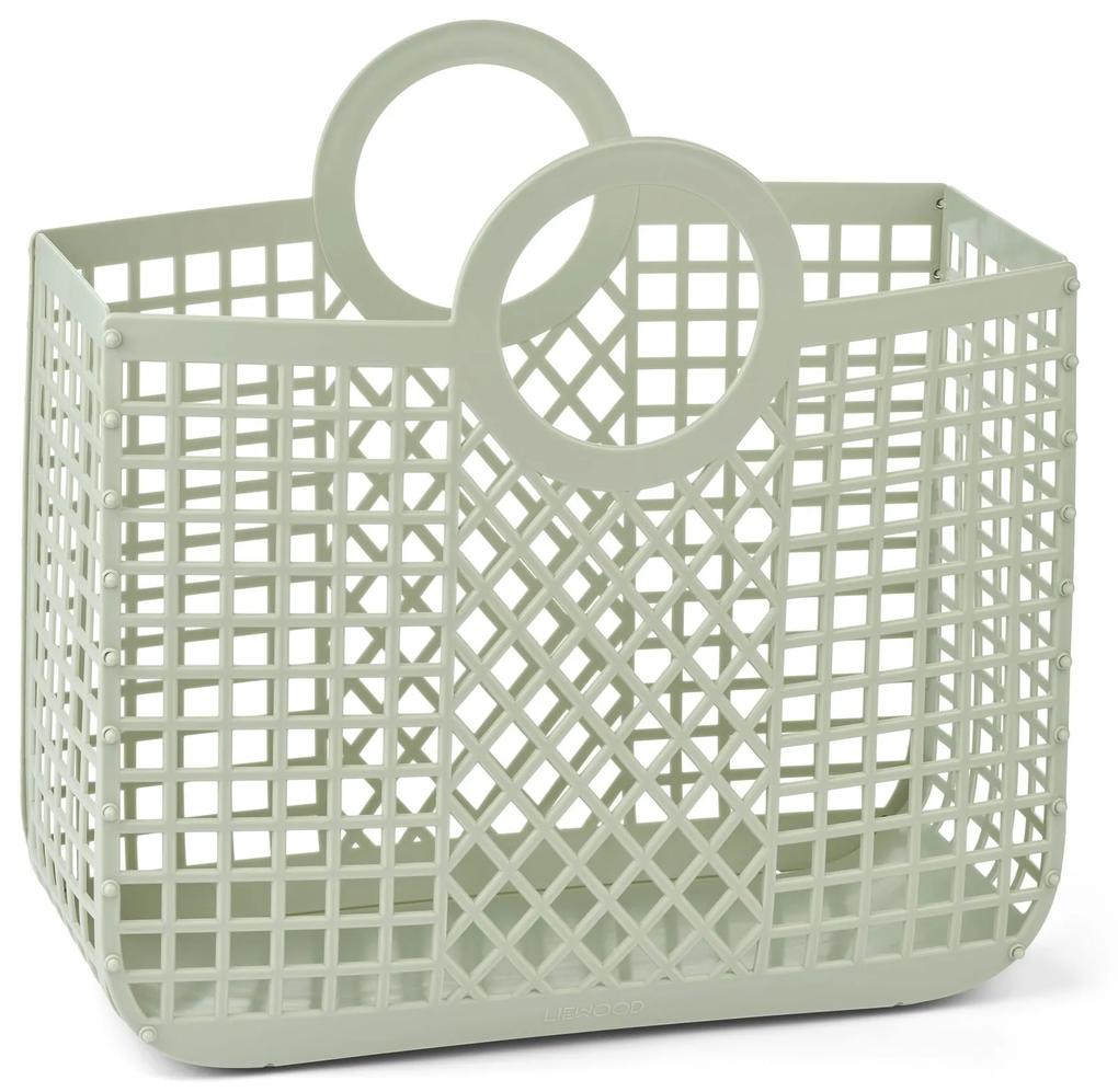 LIEWOOD Košík z recyklovaného plastu Bloom Dusty Mint Large, zelená barva, šedá barva, plast