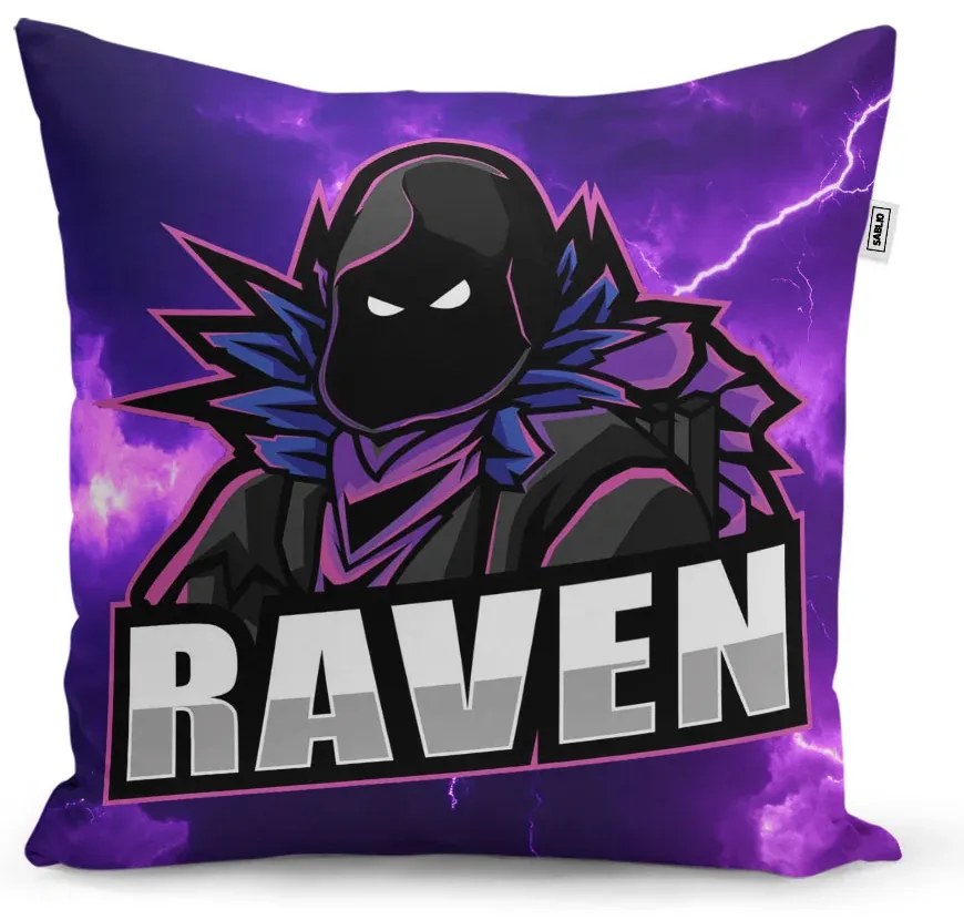 Sablio Polštář FORTNITE RAVEN Fialová bouře - 50x50 cm