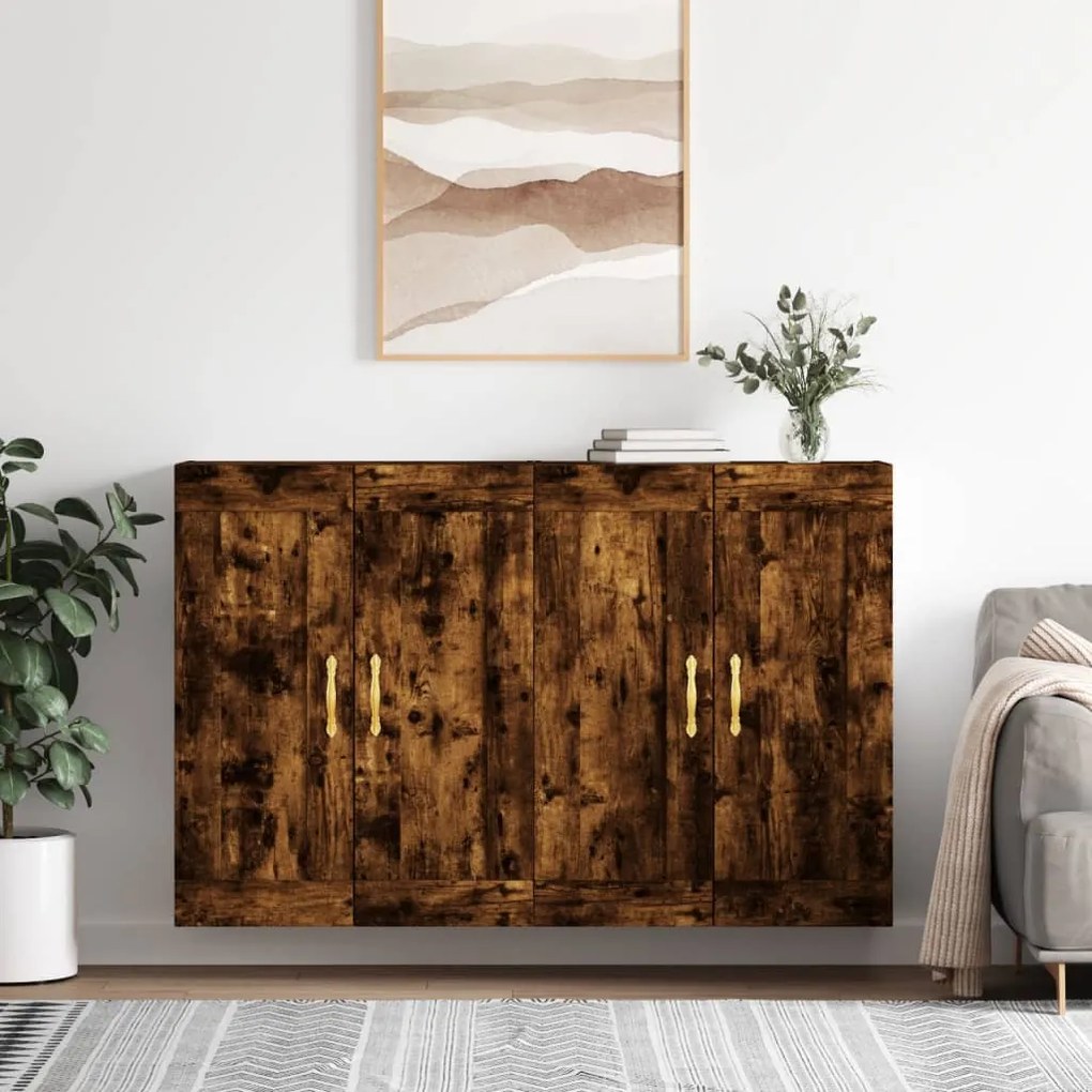 Nástěnné skříňky 2 ks kouřový dub kompozitní dřevo 3198054