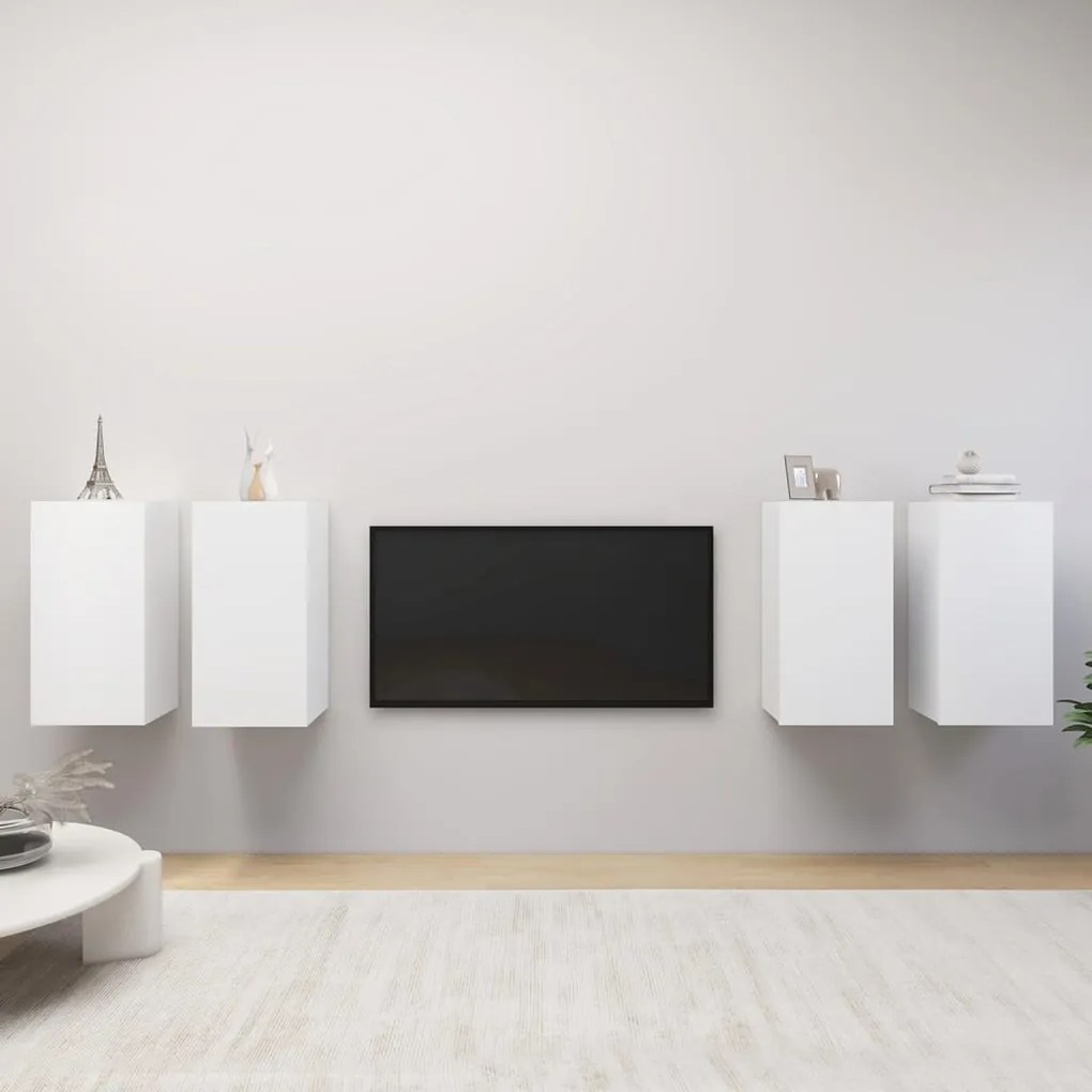 vidaXL TV skříňky 4 ks bílé 30,5 x 30 x 60 cm kompozitní dřevo