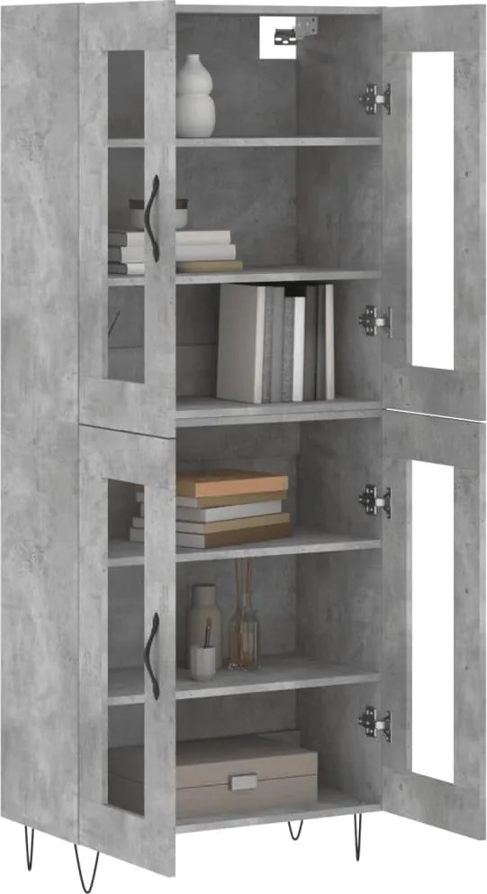 Skříň highboard betonově šedá 69,5x34x180 cm kompozitní dřevo 3198309