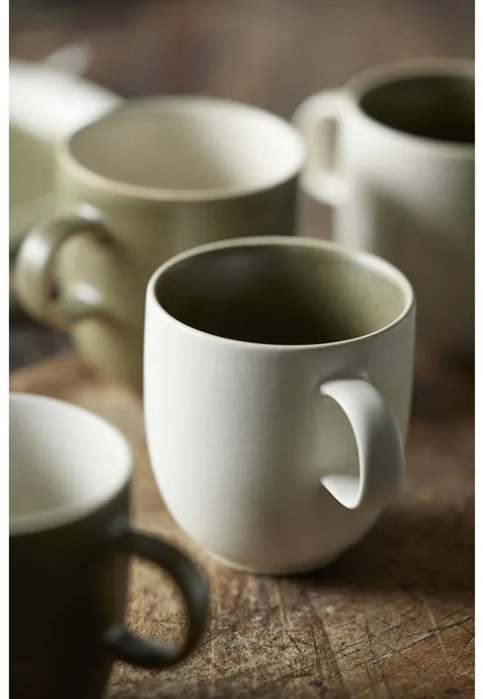 Studio Round Kameninový hrnek North 33 cl White/Matte Moss
