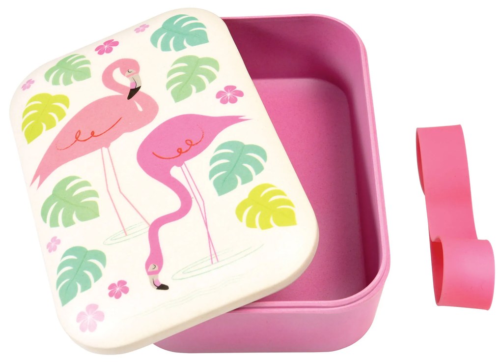 Svačinový box z bambusu Rex London - Flamingo