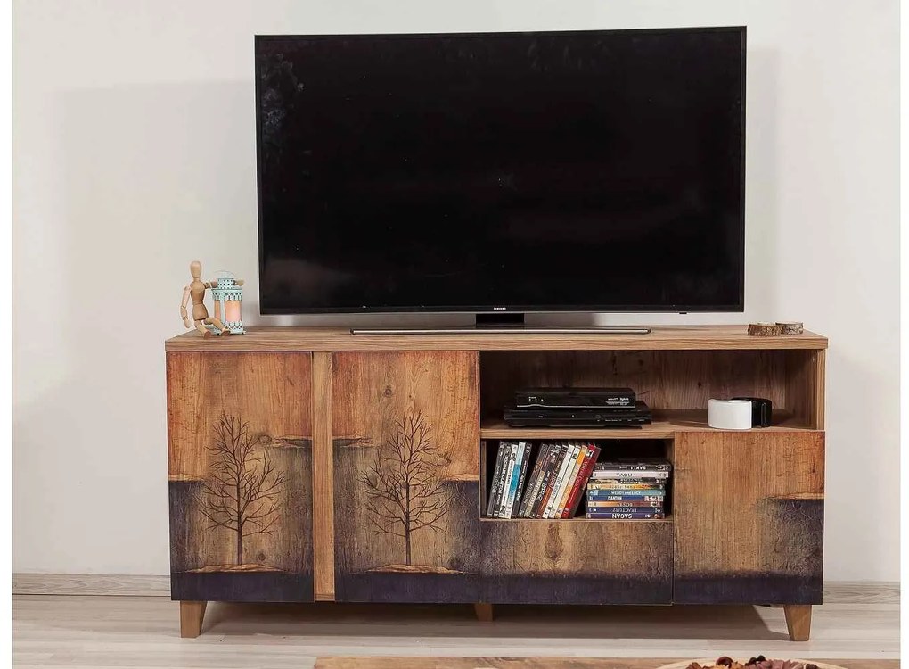 Designový TV stolek Aaralyn 160 cm borovice atlantská