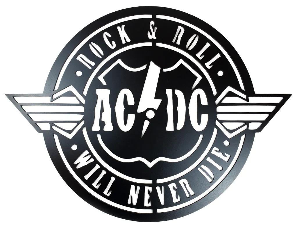 Živá Zeď Dřevěná nástěnná dekorace AC/DC černá
