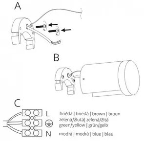 Panlux PN42100034 Zahradní LED nástěnné svítidlo Costa N hnědá, 12 W