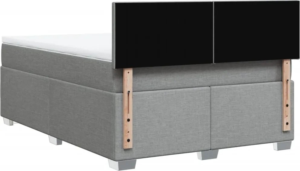 Box spring postel s matrací světle šedá 140 x 200 cm textil 3285904