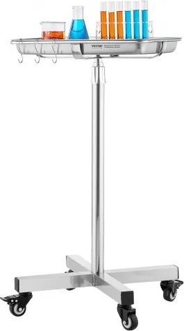Mobilní stojan Mayo z nerezové oceli 64–101,1 cm s odnímatelným podnosem