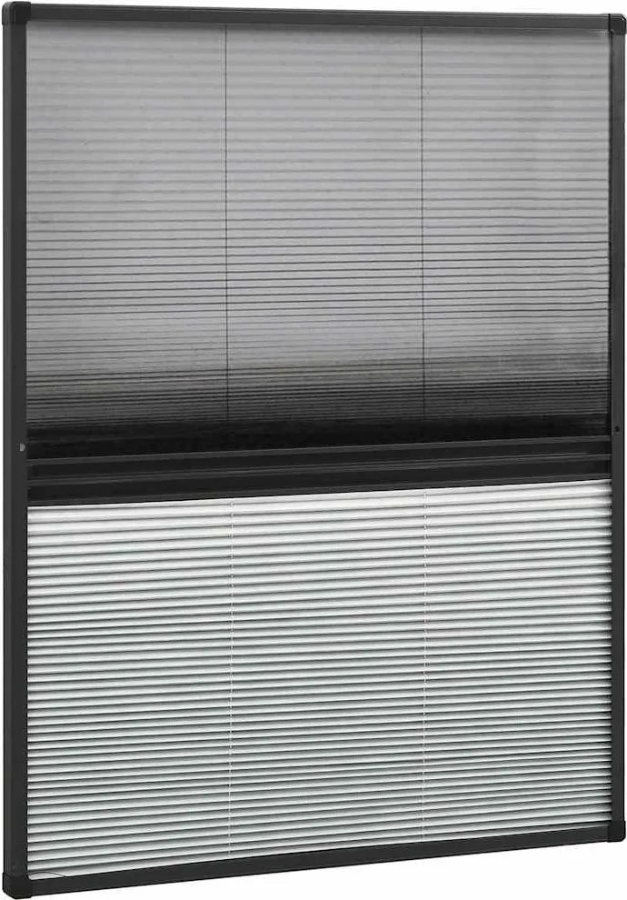 Plisovaná okenní síť proti hmyzu se zástěnou hliník 80 x 100 cm 148683