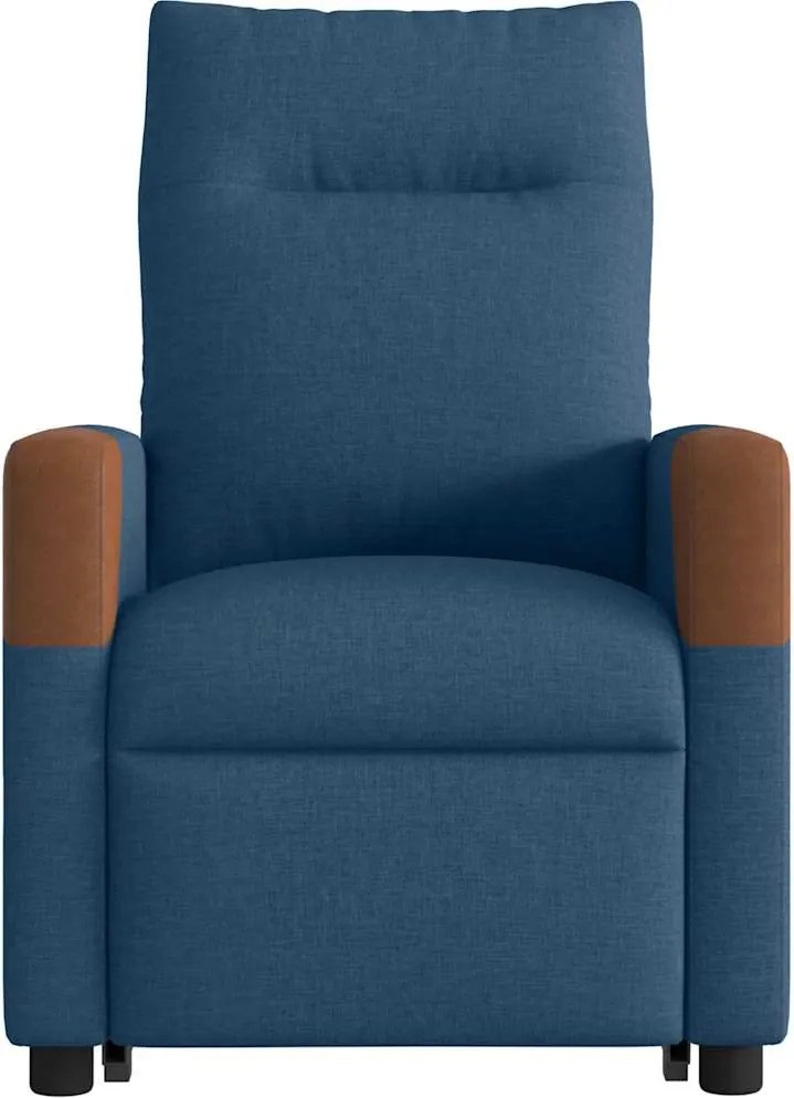 Zvedací polohovací křeslo modré textil 3324012