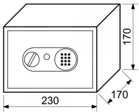 Nábytkový sejf RS 17, s elektrickým zámkem