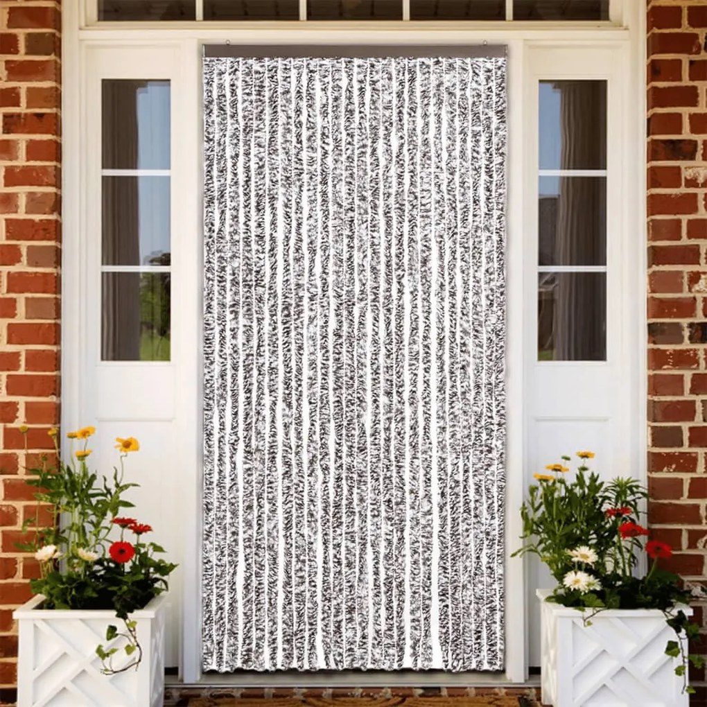 Závěs proti hmyzu hnědý a béžový 100 x 220 cm Chenille 284278