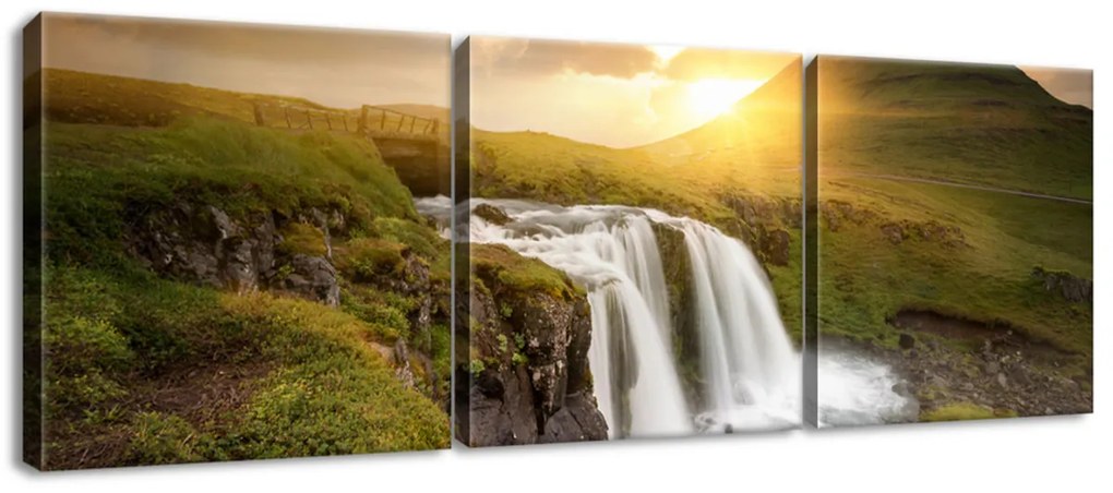 Gario Obraz na plátně Islandská krajina - 3 dílný Rozměry: 90 x 30 cm