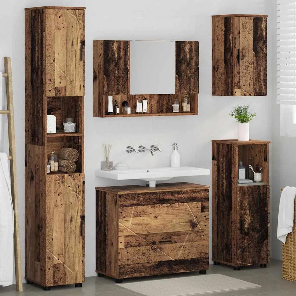 Sada koupelnového nábytku 5 ks Staré dřevo 35 x 30 x 192 cm 3393071