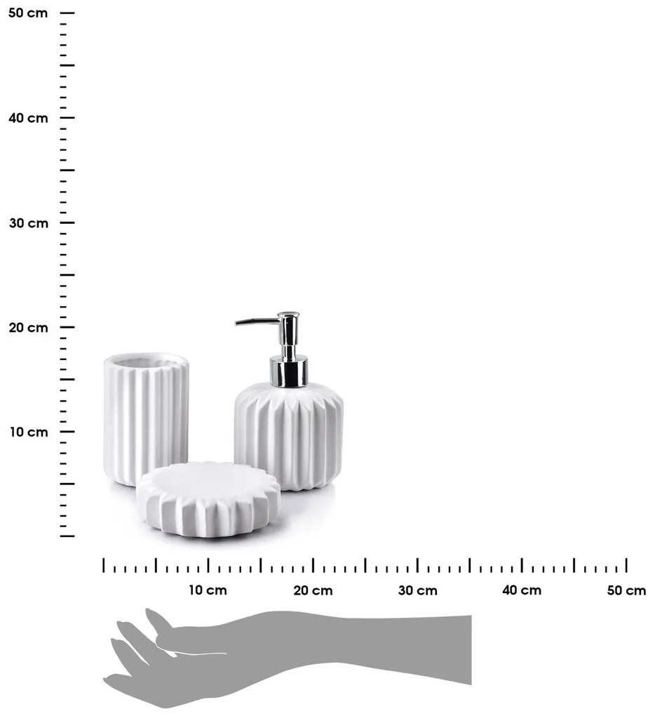Sada koupelnových doplňků Ferra, bílá/s chromovými prvky