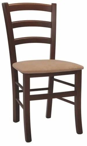 Stima Dřevěná jídelní židle PAYSANE LÁTKA | Odstín: tm.hnědá,Sedák: carabu terracotta 75