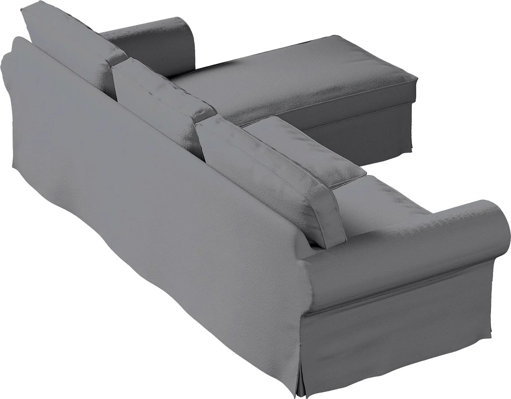 Potah na pohovku IKEA Ektorp 2-místná s lenoškou barva šedá látka pletený vzor