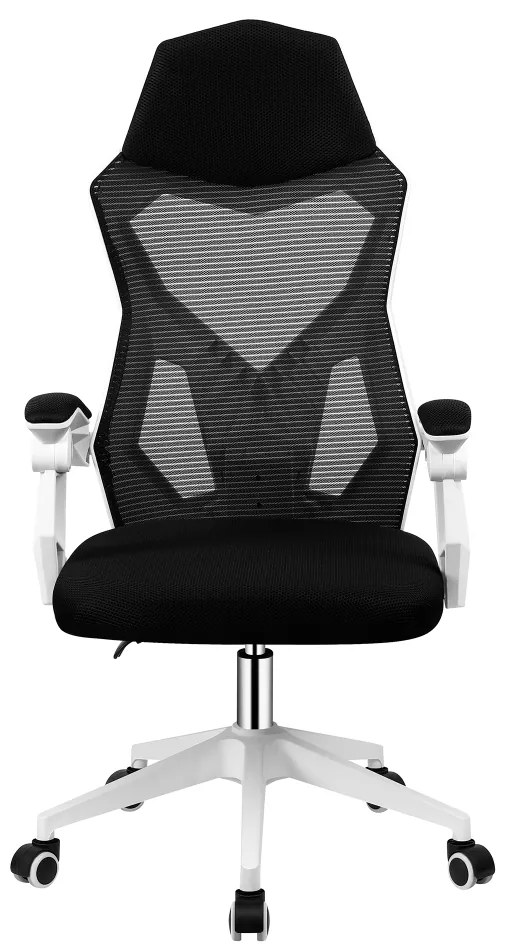 Herní židle YOKO – plast, síťovina, černá / bílá