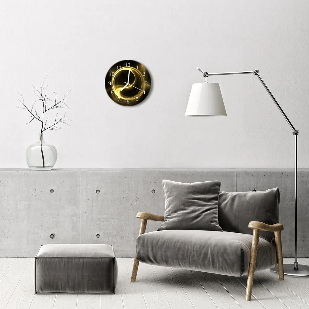 Skleněné hodiny kulaté Kruhová abstrakce fi 30 cm