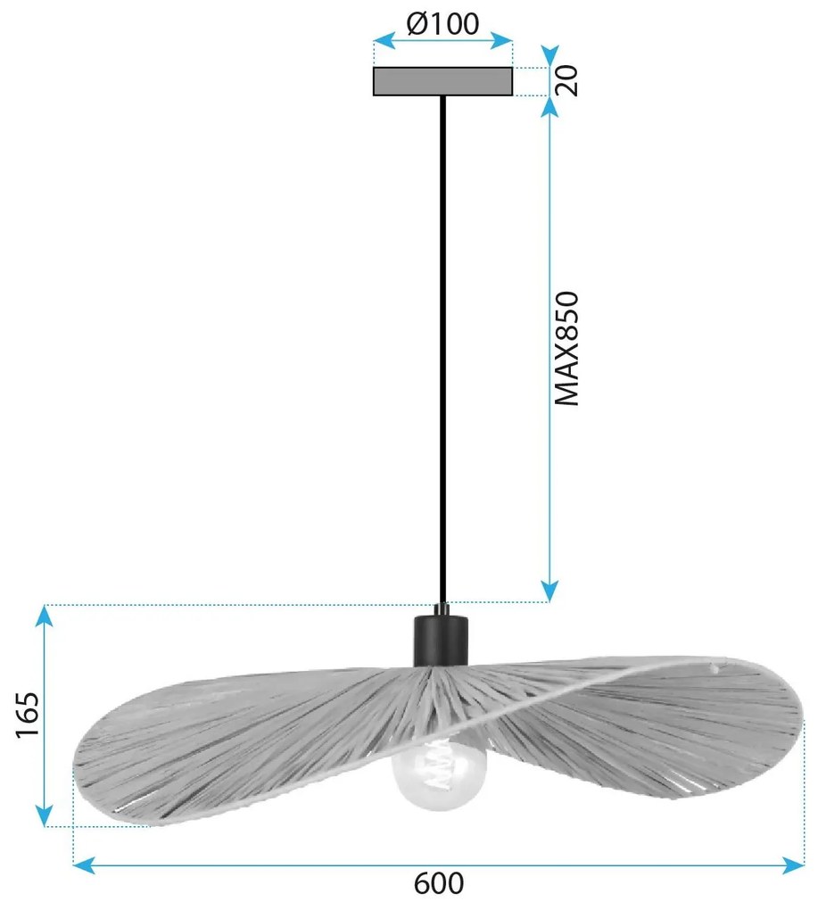 Toolight Toolight, závěsné svítidlo 60cm, 1xE27, APP1831-1CP, černá matná, OSW-00633