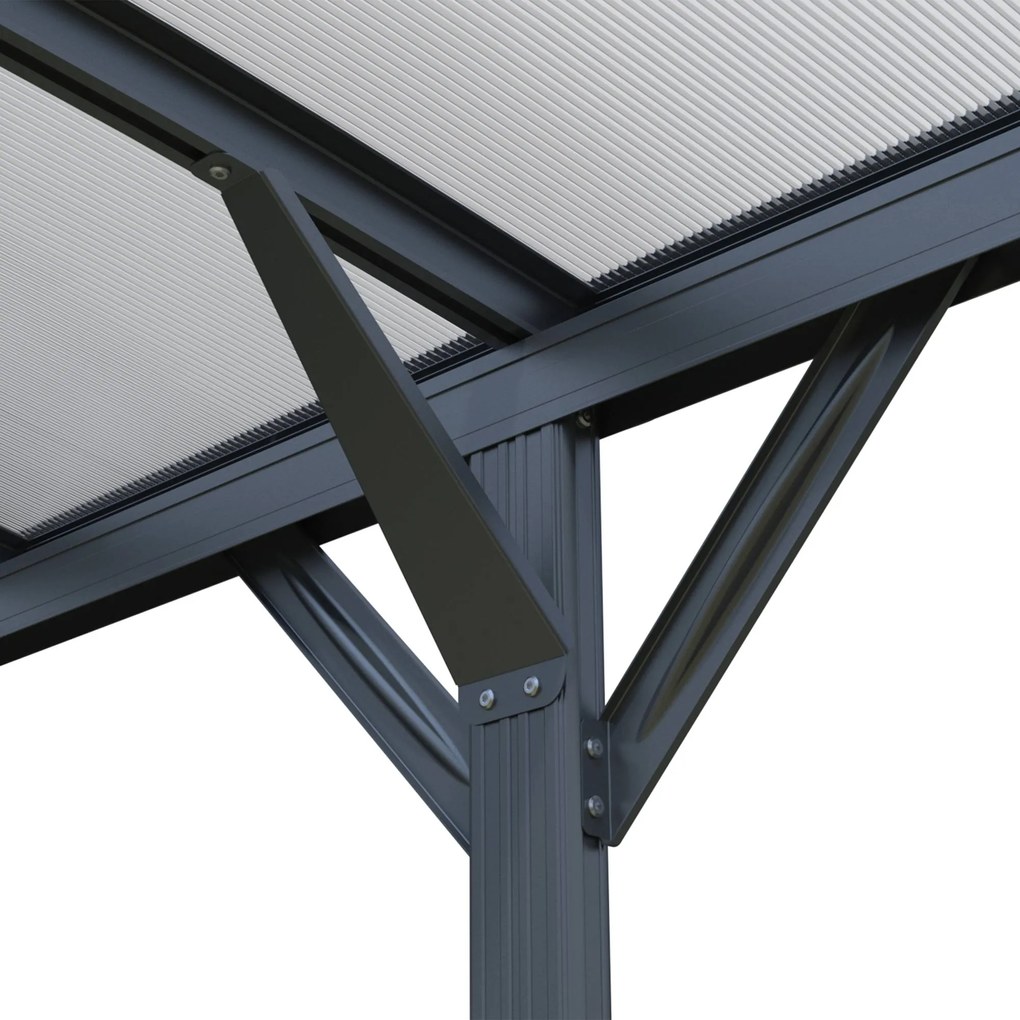 Přístřešek na auto BestBerg BBCP-CP8 / 17,3 m² / 576 x 300 x 219 cm / antracit/šedá