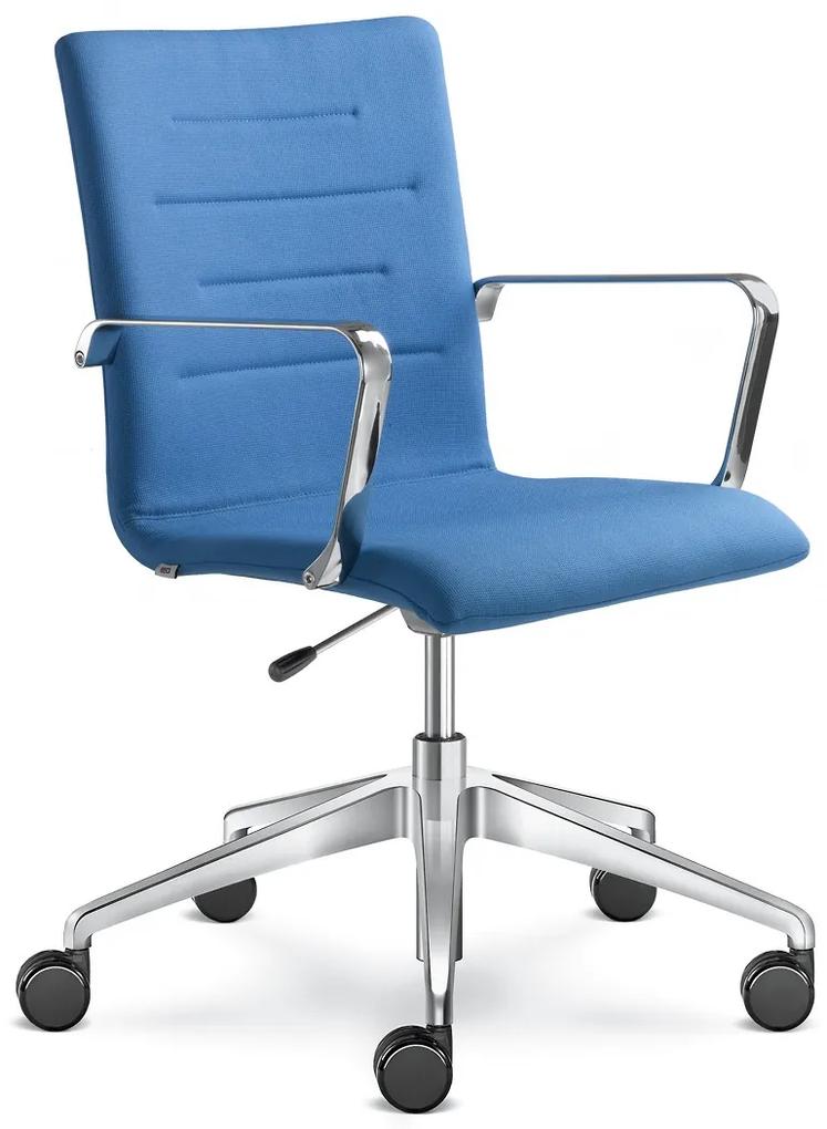 LD SEATING Kancelářská konferenční židle OSLO 227-RA-F80-N1, kříž a područky černé, houpací mechanika