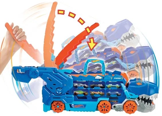 Mattel Hot Wheels City T-Rex tahač se světly a zvuky HNG50