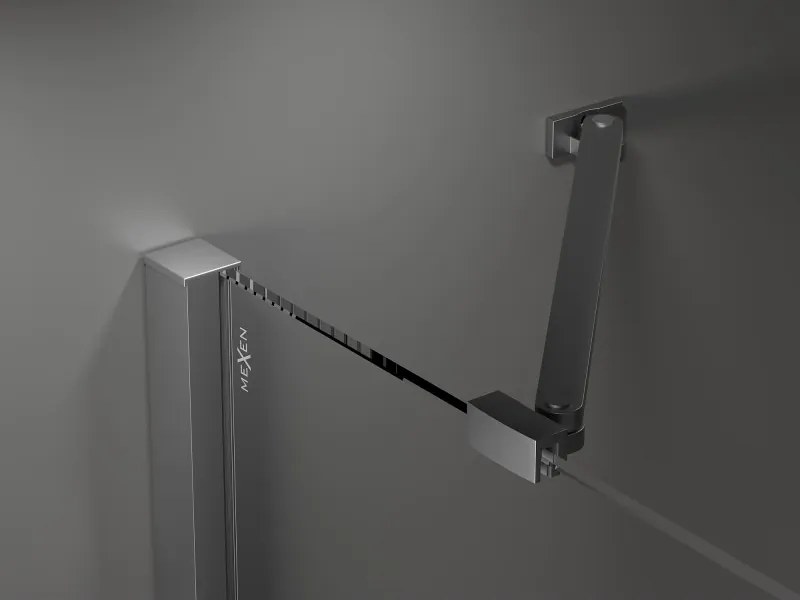 Mexen Velar Duo, sprchový kout s posuvnými dveřmi 80 x 80 cm, 8mm sklo námraza, broušený grafit, 871-080-080-32-95