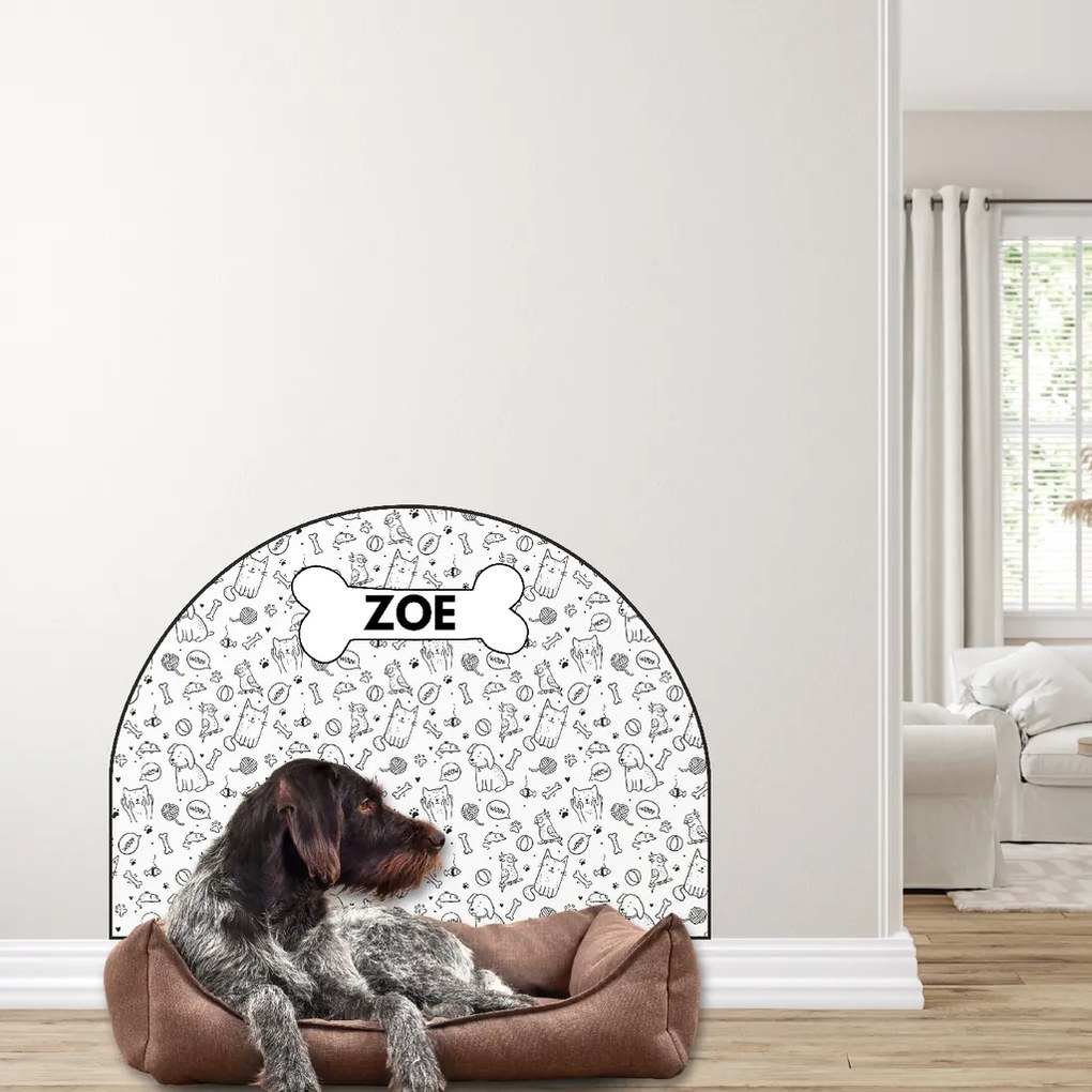 PIPPER. Ochranná textilní nálepka na zeď - Oblouk - Zvířata Velikost: 83x60cm, Jméno: Se jménem