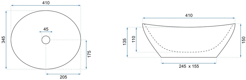 Rea Sofia Marble umyvadlo, 41 x 35 cm, černá-vzor, REA-U5611