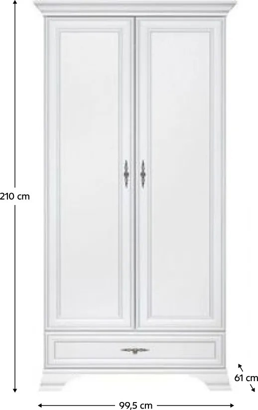 Skříň, alpská bílá, KENTAK SZF2D1S