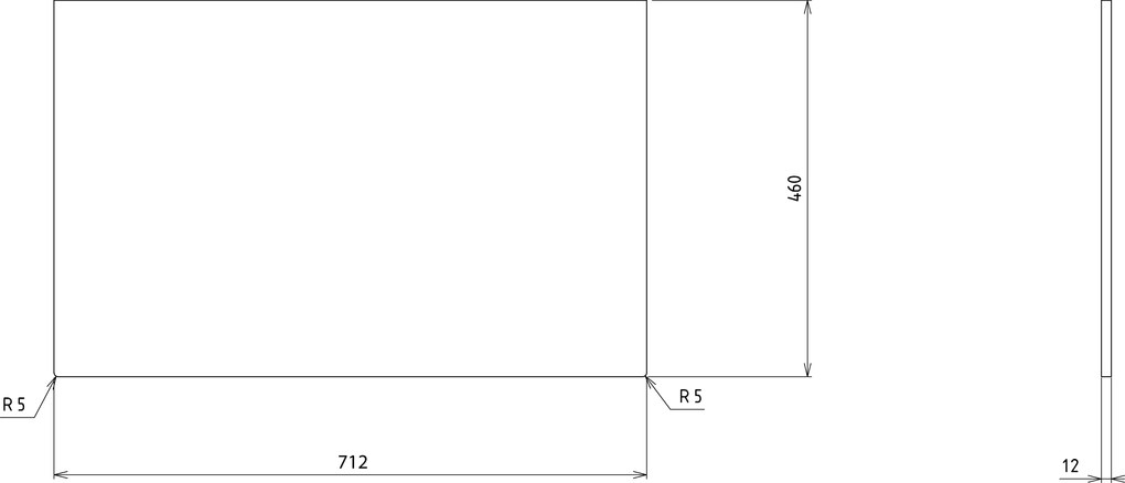 Sapho SKARA deska Rockstone 71,2 x 12 x 46 cm bílá mat CG025-0101