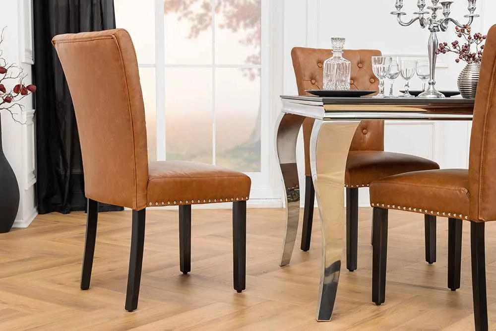 Designová židle Queen koňaková