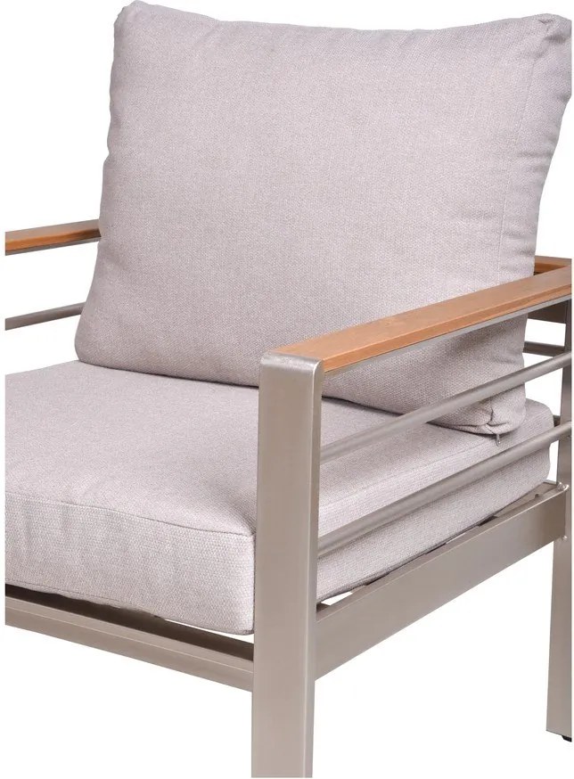 Šedý kovový zahradní lounge set pro 4 Florence – Garden Pleasure