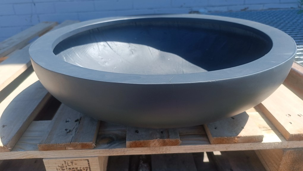 Okrasná miska PLANA, sklolaminát, 14xØ54 cm, antracit