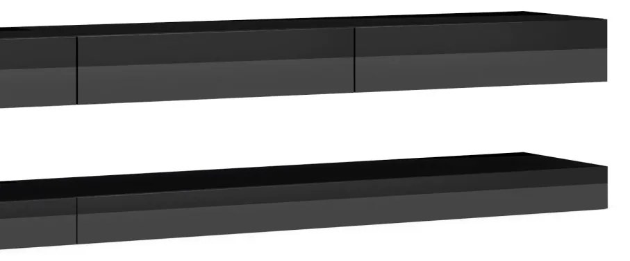 TV stolek Fly 280 cm černý mat/černý lesk