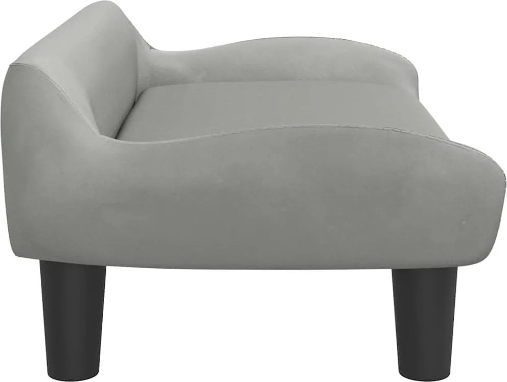 Pelíšek pro psy světle šedý 70 x 40 x 24 cm samet 171952