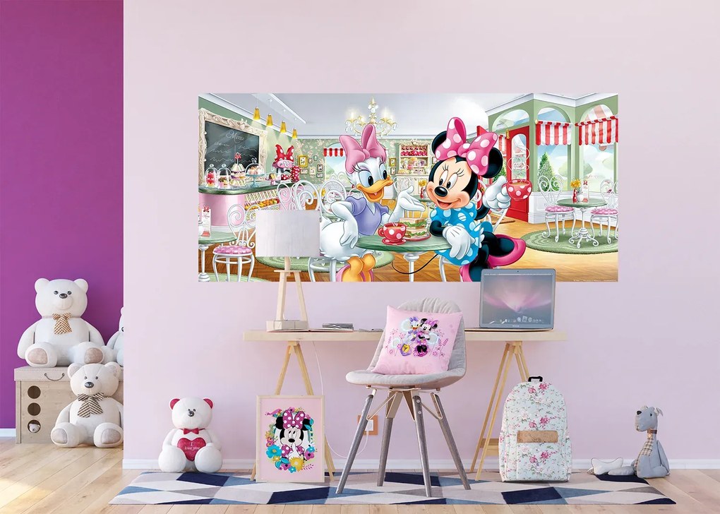 Dětská vliesová fototapeta na zed' Snídaně s Minnie a Daisy, Disney | 202 x 90 cm | DFTDNH 5344