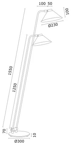 Argon 7074 - Stojací lampa GABIAN 2xE27/15W/230V bílá