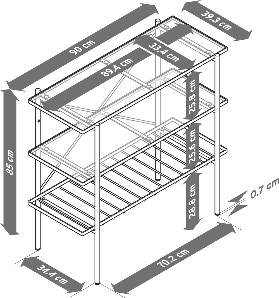 Tchibo - Konzolový stolek - barva: černá