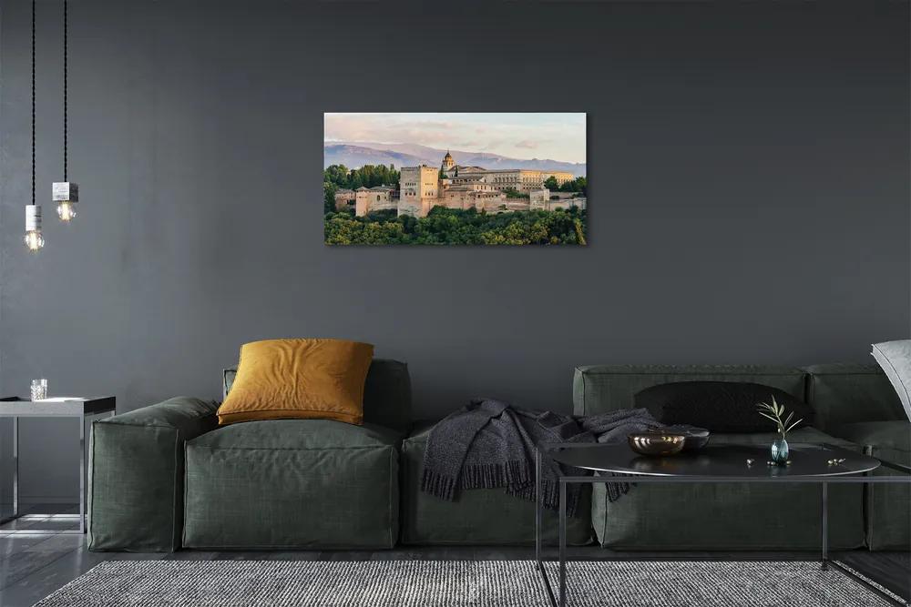 Obrazy na plátně Španělsko Castle horský les 140x70 cm