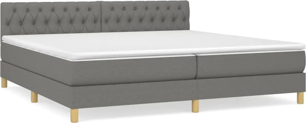 Box spring postel s matrací tmavě šedá 200x200 cm textil 3140882