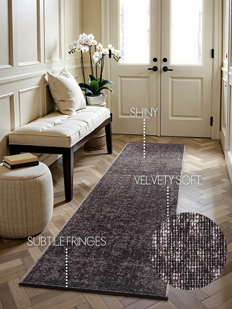 ELLE Decoration, Běhoun Brilliance Prisma 106311 Brown z kolekce Elle, 80x250, hnědá, ložnice
