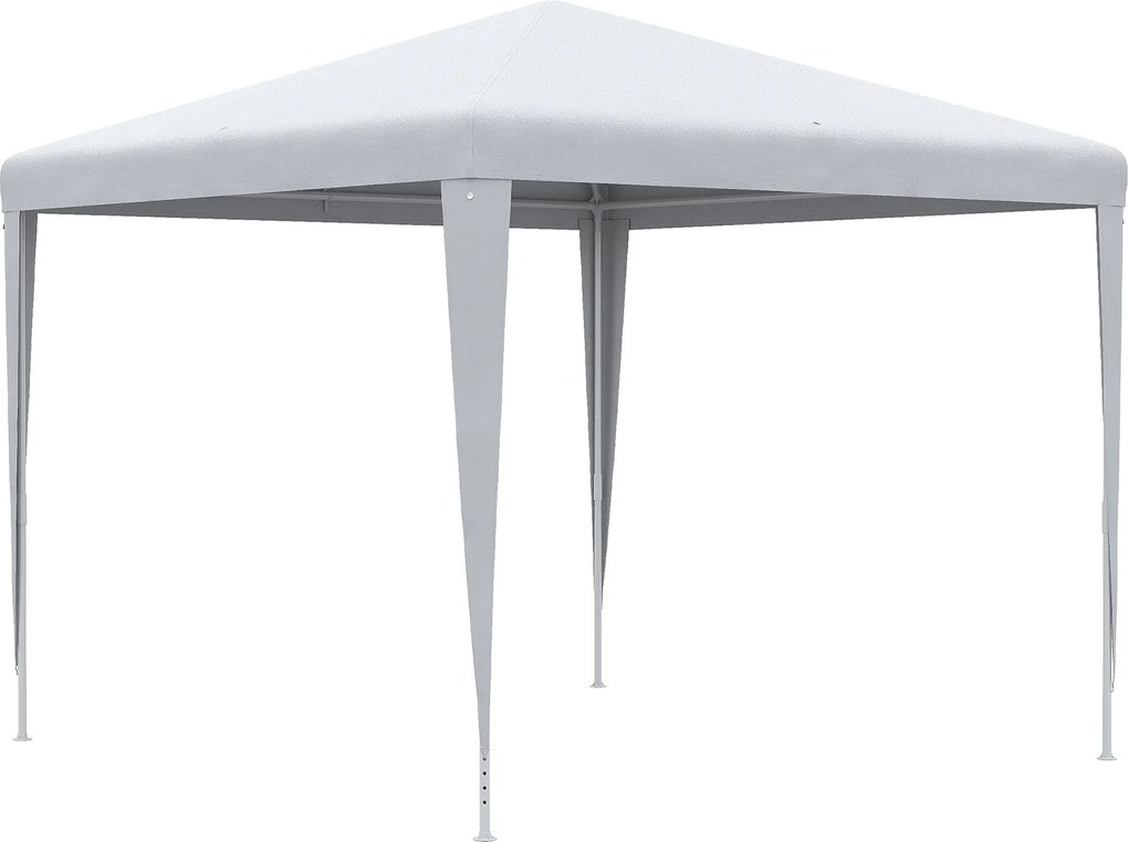 Párty stan Outsunny 2,7x2,7 m stabilní s click systémem, PE plachtou a ocelovým rámem, bílý pro zahradní párty a akce | Aosom.de