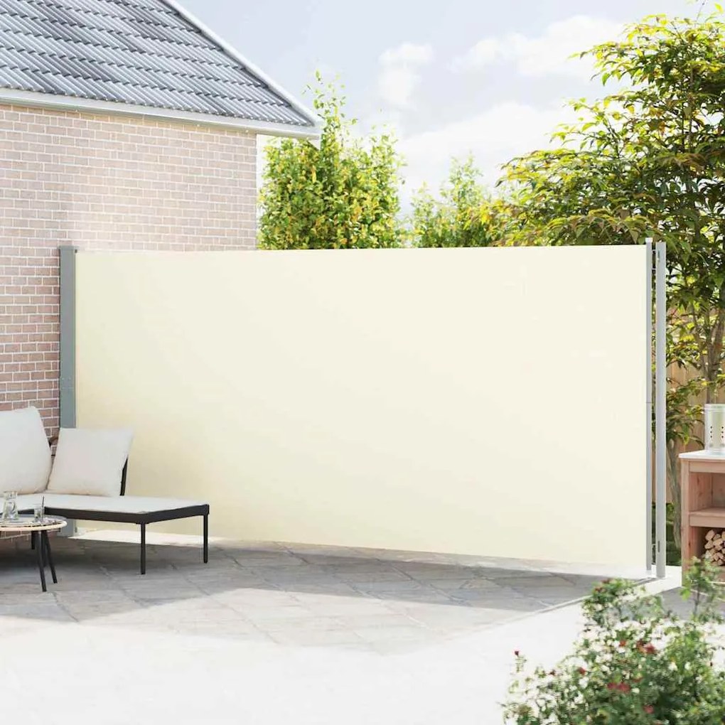 Zatahovací boční markýza 200x614 cm krémová 317971