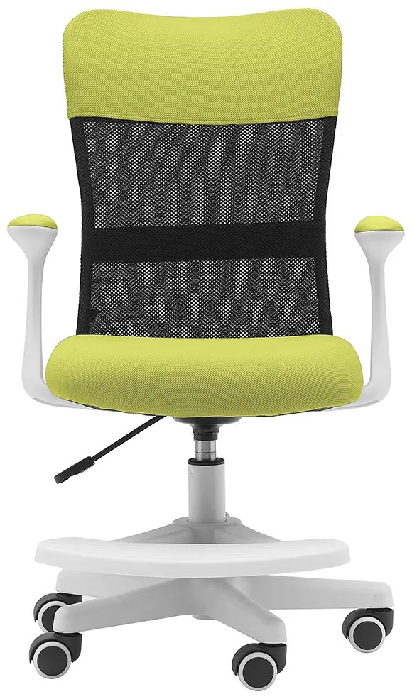 Dětská židle Neoseat MONKEY WHITE s podnoží — látka, bílá / zelená
