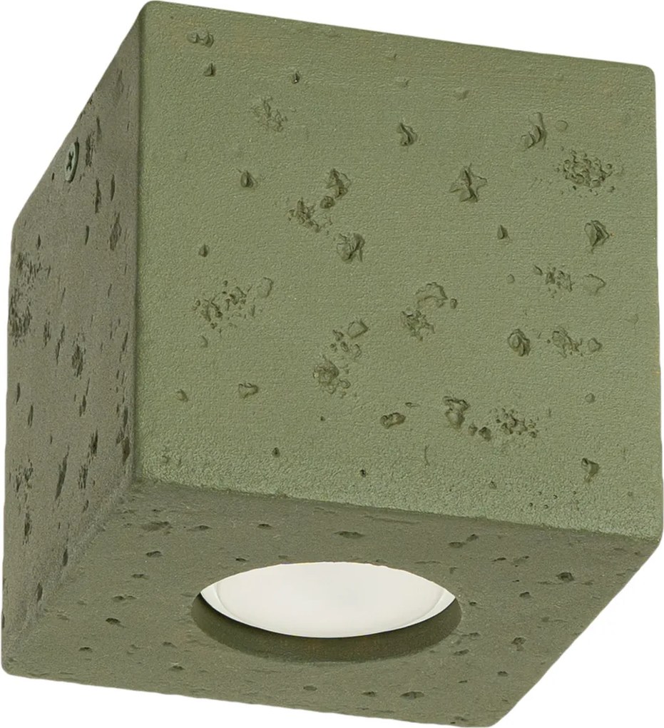 Sollux Lighting Stropní lampa QUAD betonová olivově zelená